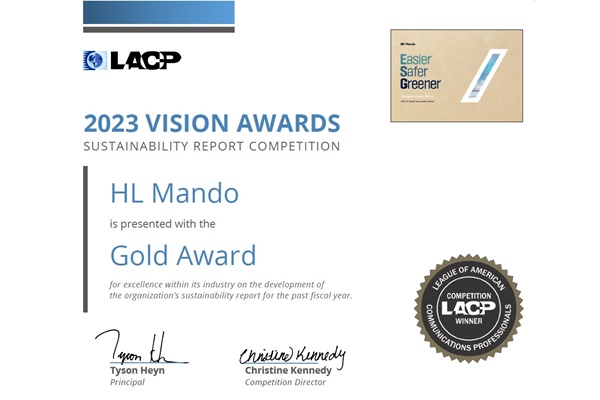 HL만도·HL클레무브, 美 LACP 비전 어워즈 ‘금상’ 각각 수상